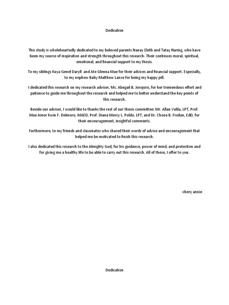 Dedication | PDF | Value (Ethics)