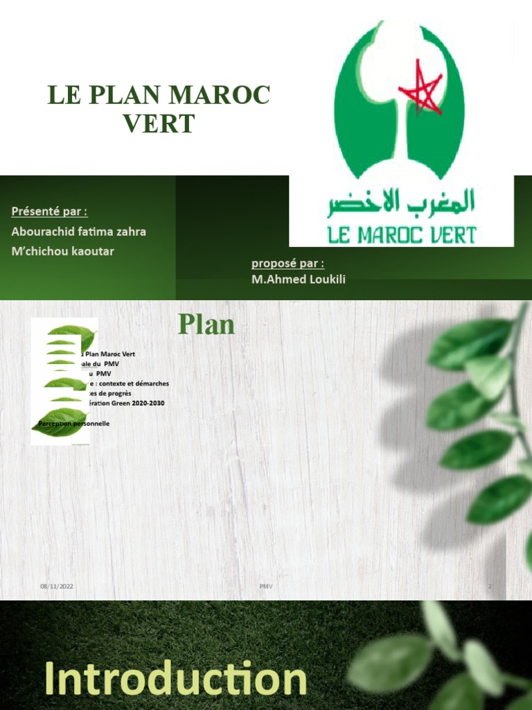 Plan Maroc Vert : Stratégie Agricole 2022 | PDF | Agriculture | Maroc