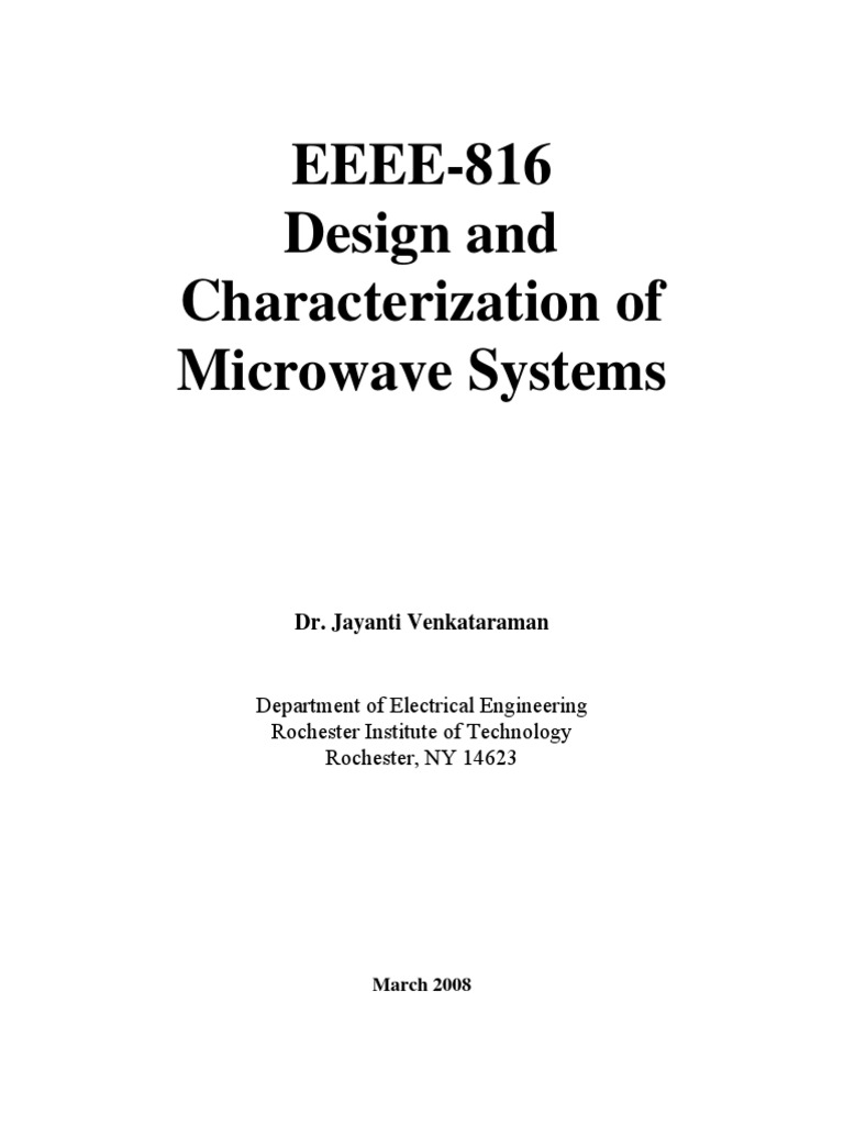 Venkataraman EE816 Notebook | PDF | Microwave | Antenna (Radio) Venkataraman EE816 Notebook | PDF | Microwave | Antenna (Radio)
