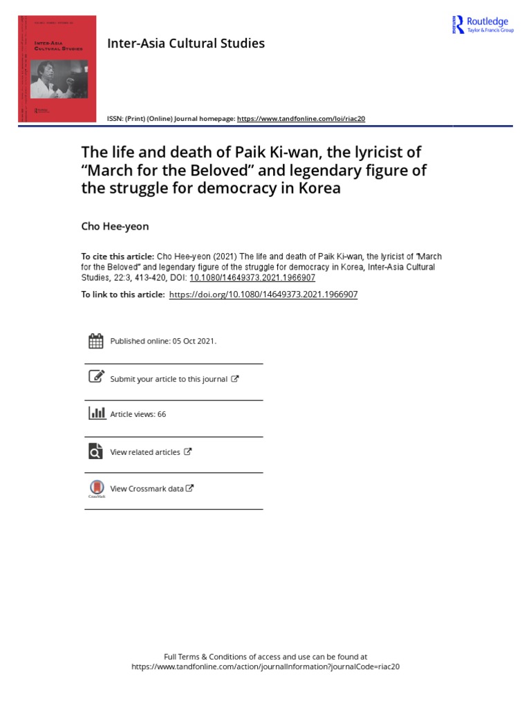 Paik Ki Wan | PDF | South Korea | World Politics