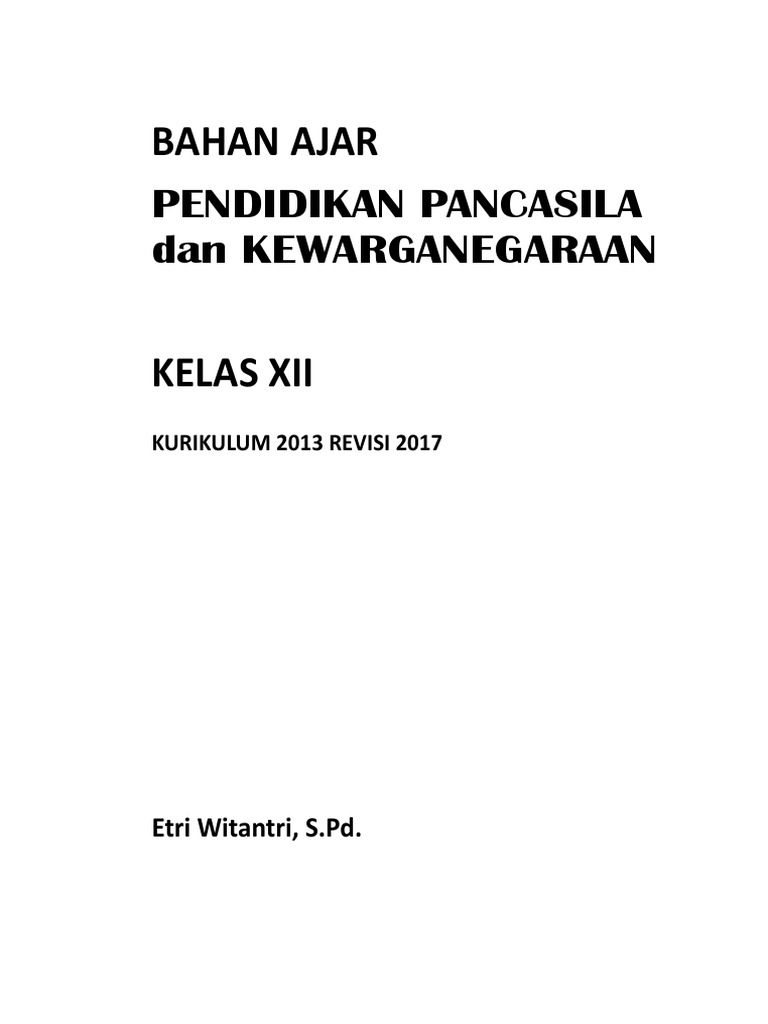Modul PPKN Kelas Xii | PDF