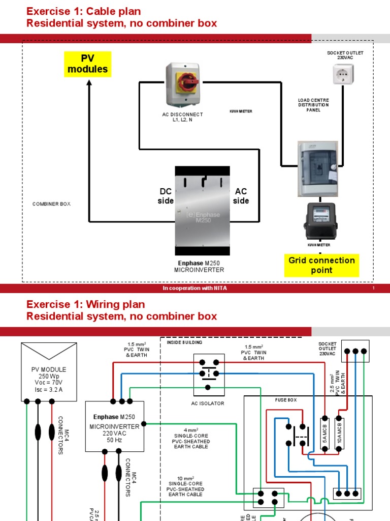 On-Grid Solar Wiring Diagrams | PDF | Alternating Current | Electrical ...