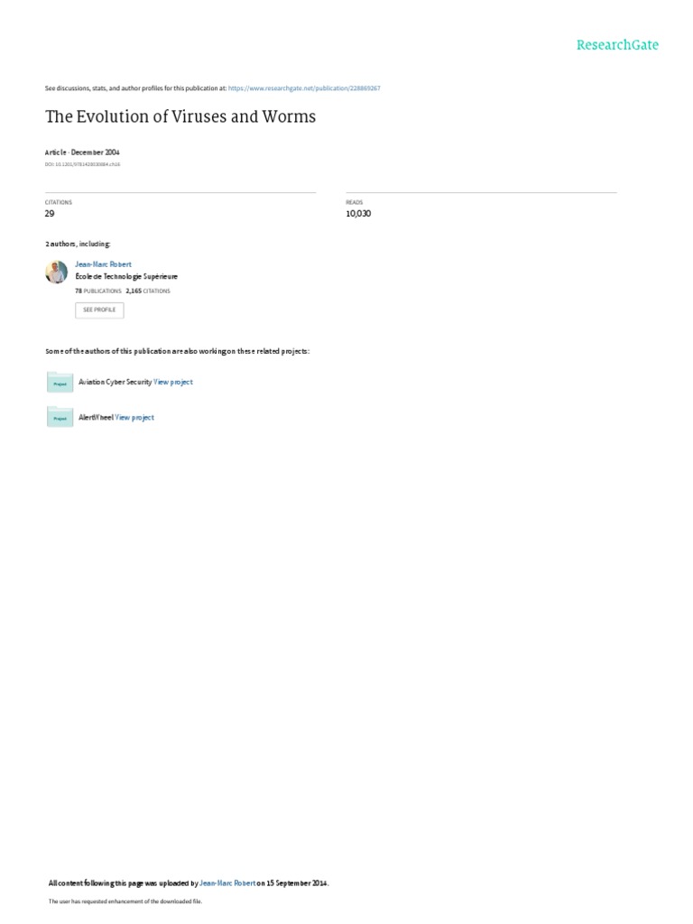 The Evolution of Viruses and Worms | PDF | Computer Virus | Microsoft Word