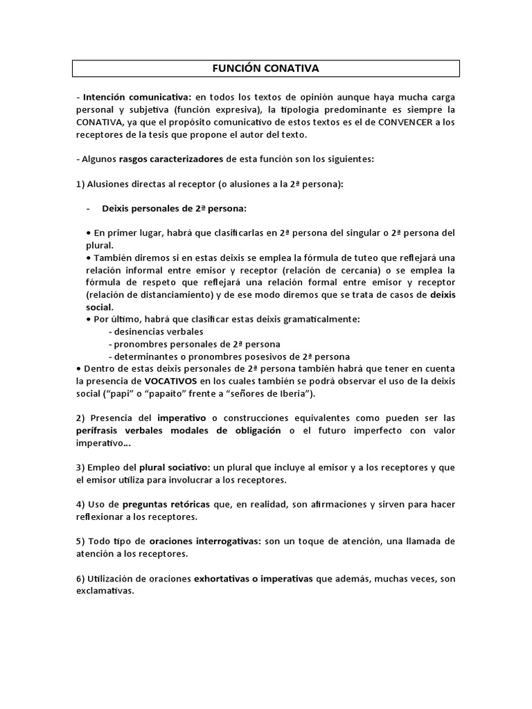 Función Conativa | PDF