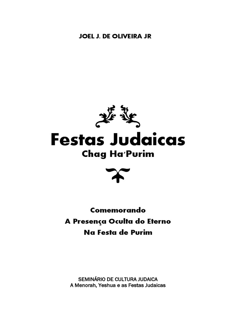 Festas Judaicas - Chagim - Purim-1 | PDF | Livro de Ester | Feriados ...