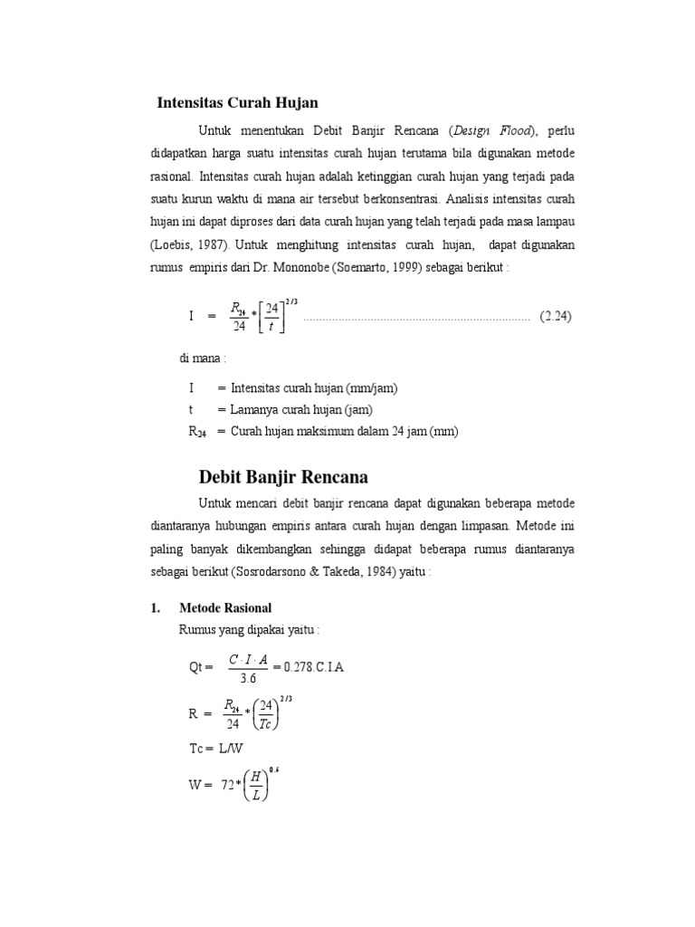 Metode Rasional untuk Debit Banjir | PDF