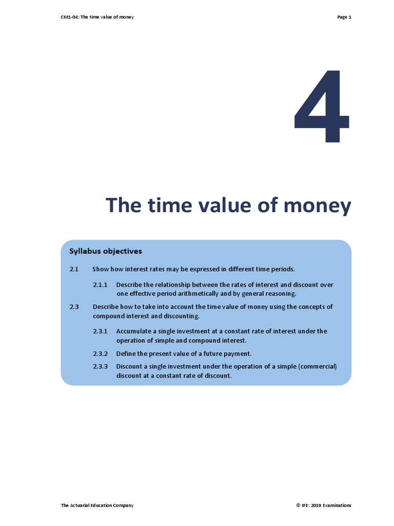 Actuarial Mathematics Subject CM1 2 Pages 111 131,133 137 | PDF | Interest | Discounting