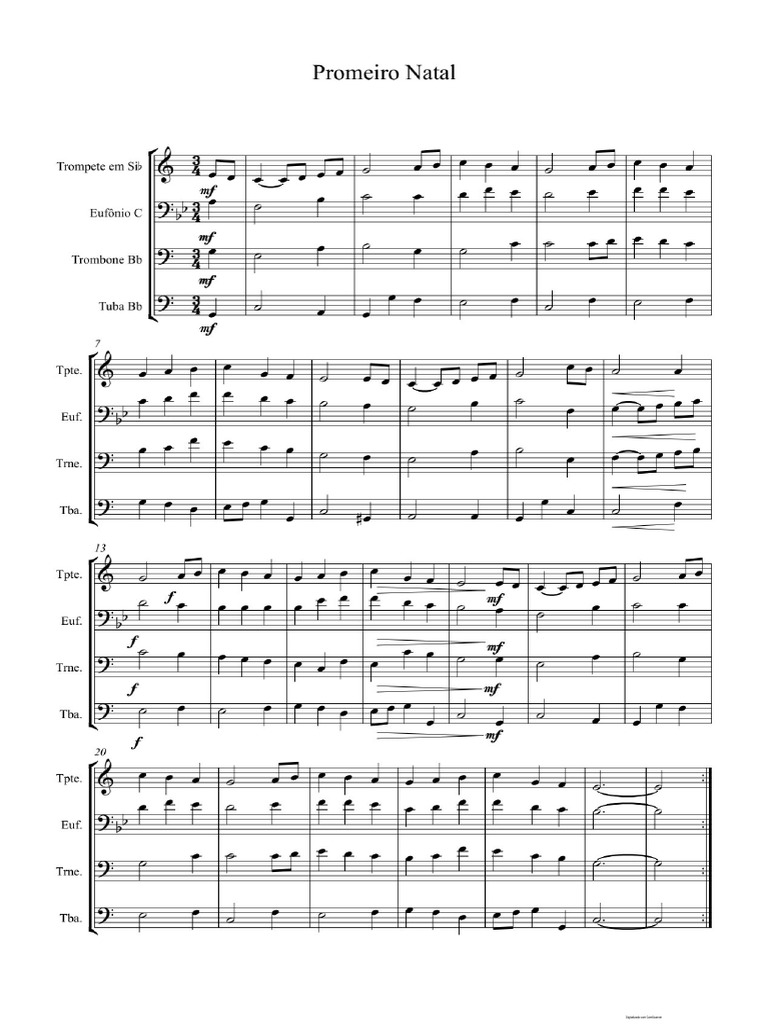 Primeiro Natal (Metais) - Partitura Completa | PDF