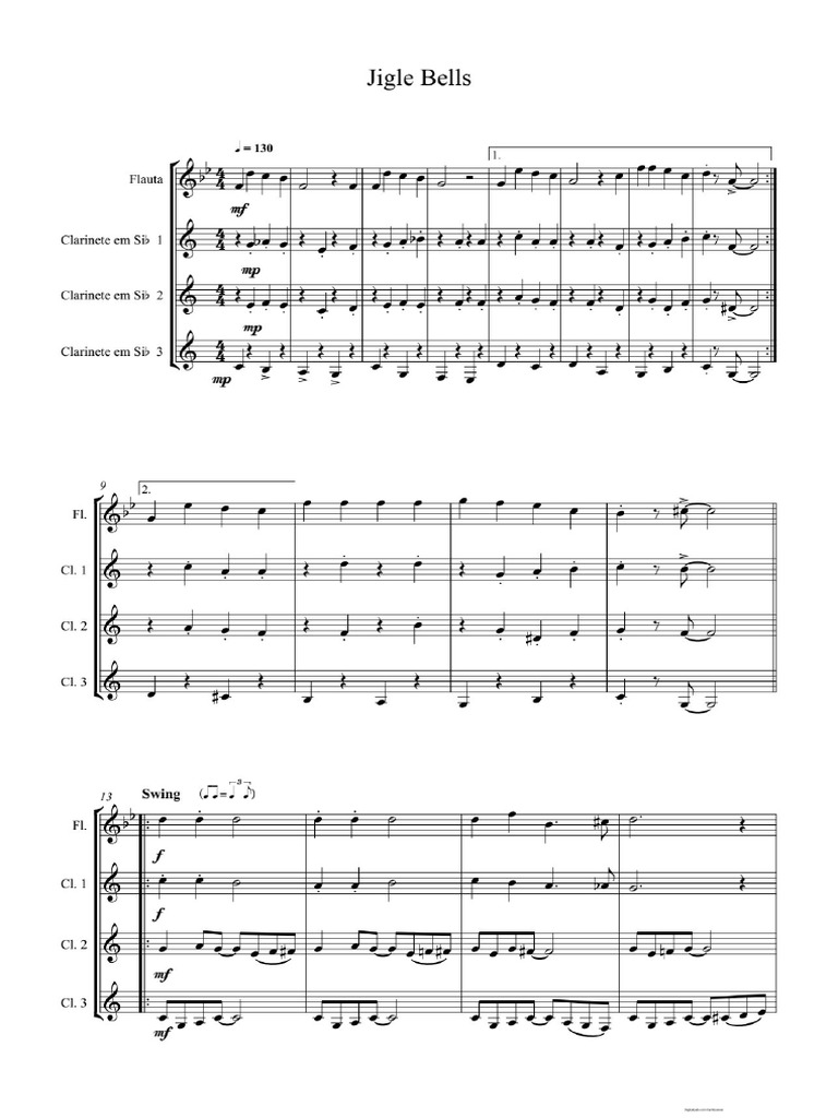 Jingle Bells (Madeiras) - Partituras e Partes | PDF