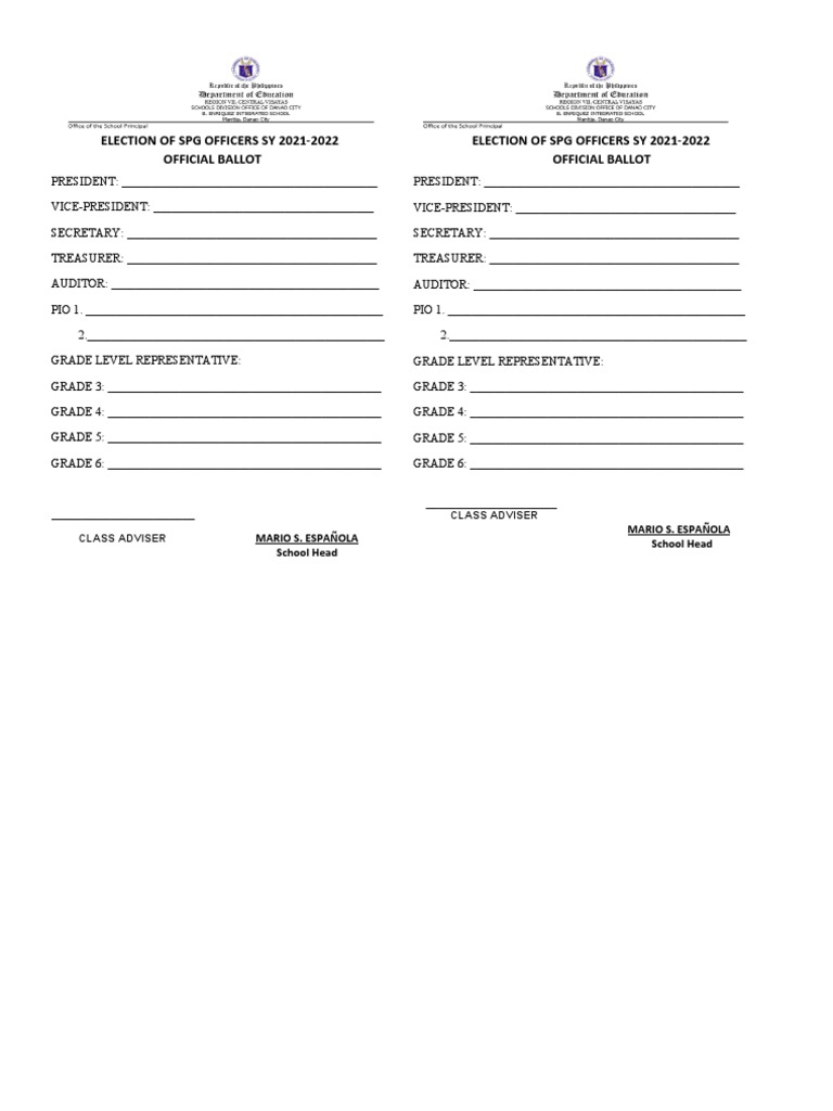 SPG Official Ballot | PDF