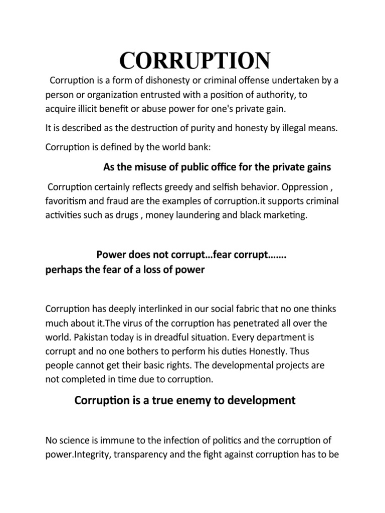 Corruption | PDF