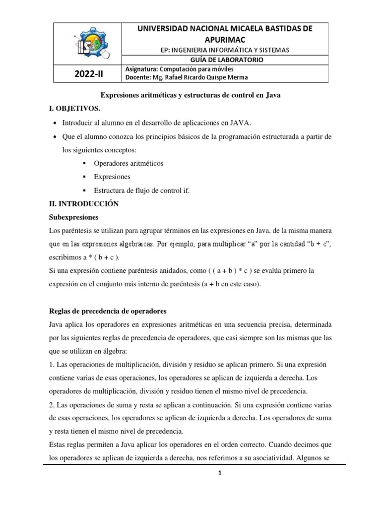 Java: Expresiones y Control de Flujo | PDF | Multiplicación | Java ...