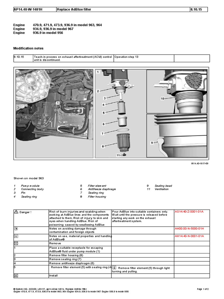 Replace Adblue Filter | PDF | Equipment | Mechanical Engineering