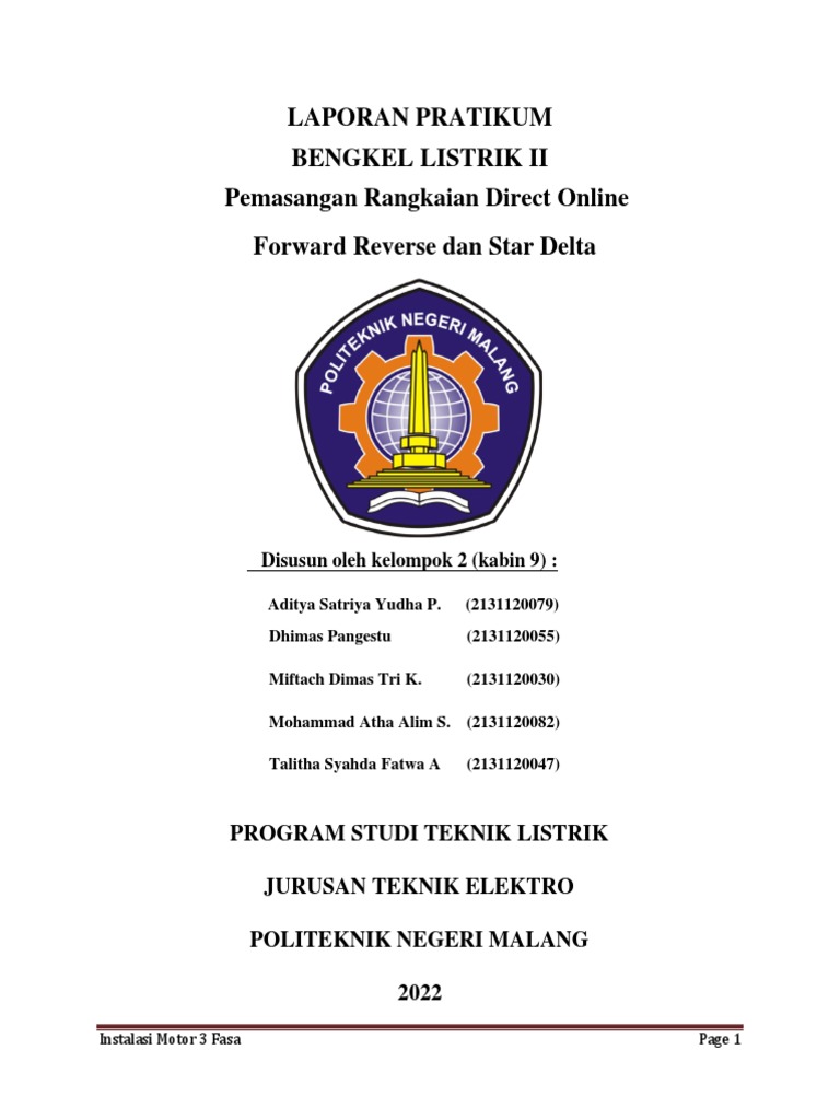 Laporan Praktikum Bengkel 2 Polinema Teknik Listrik | PDF