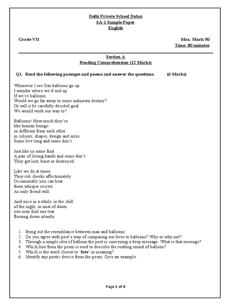 G7 SA-1 2022 PAPER REVISION - Final | PDF