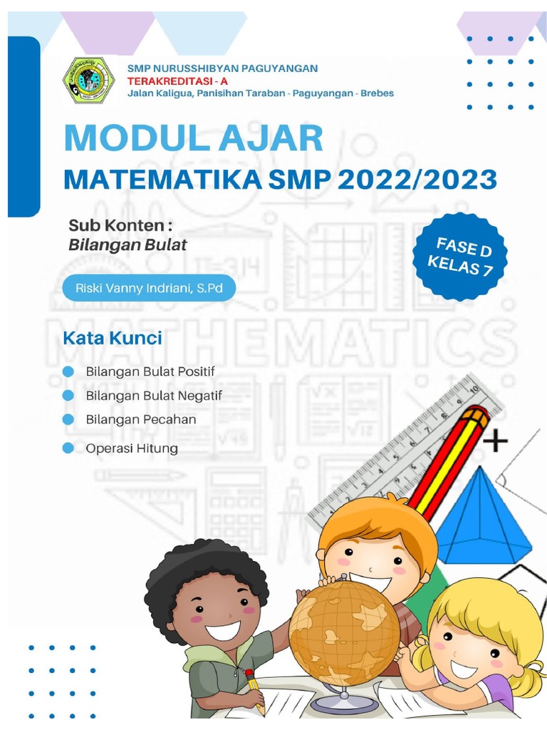 Modul Ajar Matematika SMP Fase D Kelas 7 Bilangan Bulat Dan Pecahan ...
