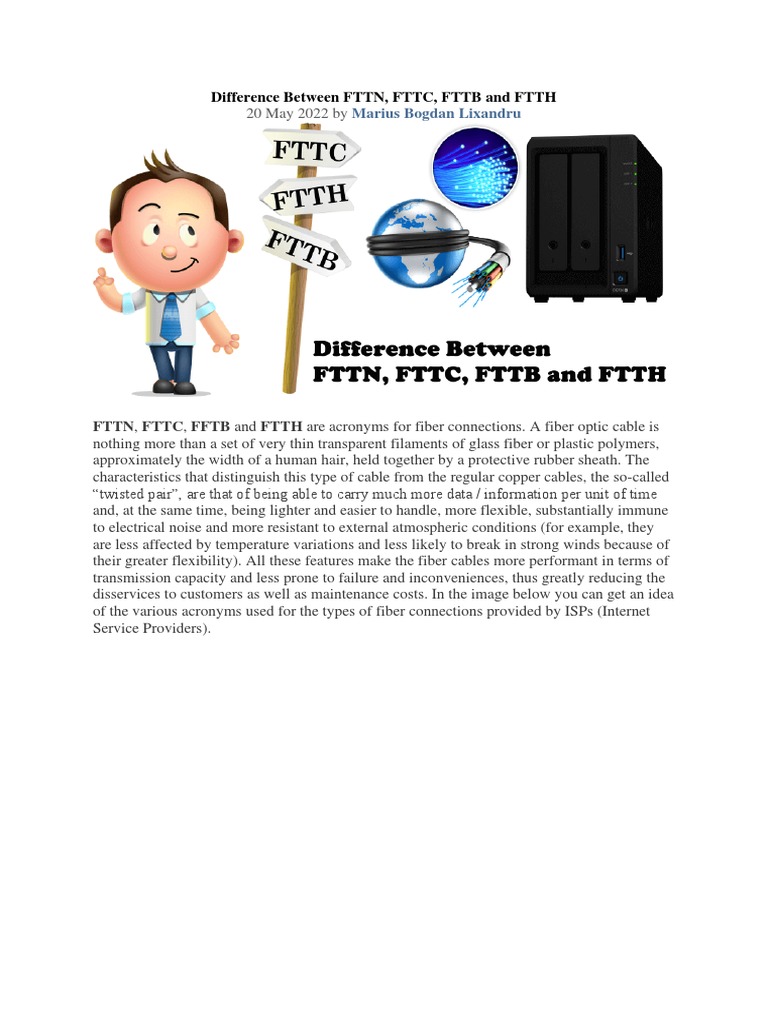 FTTN, FTTC, FTTB, FTTH Explained | PDF | Fiber To The X | Electrical ...