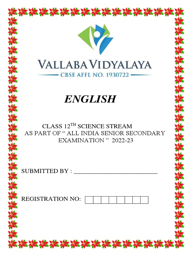 Class XII Project Front Page - 22-23 SCIENCE | PDF