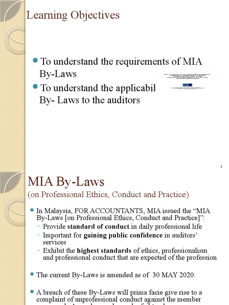 TOPIC 1 MIA By-Laws | PDF | Audit | Confidentiality