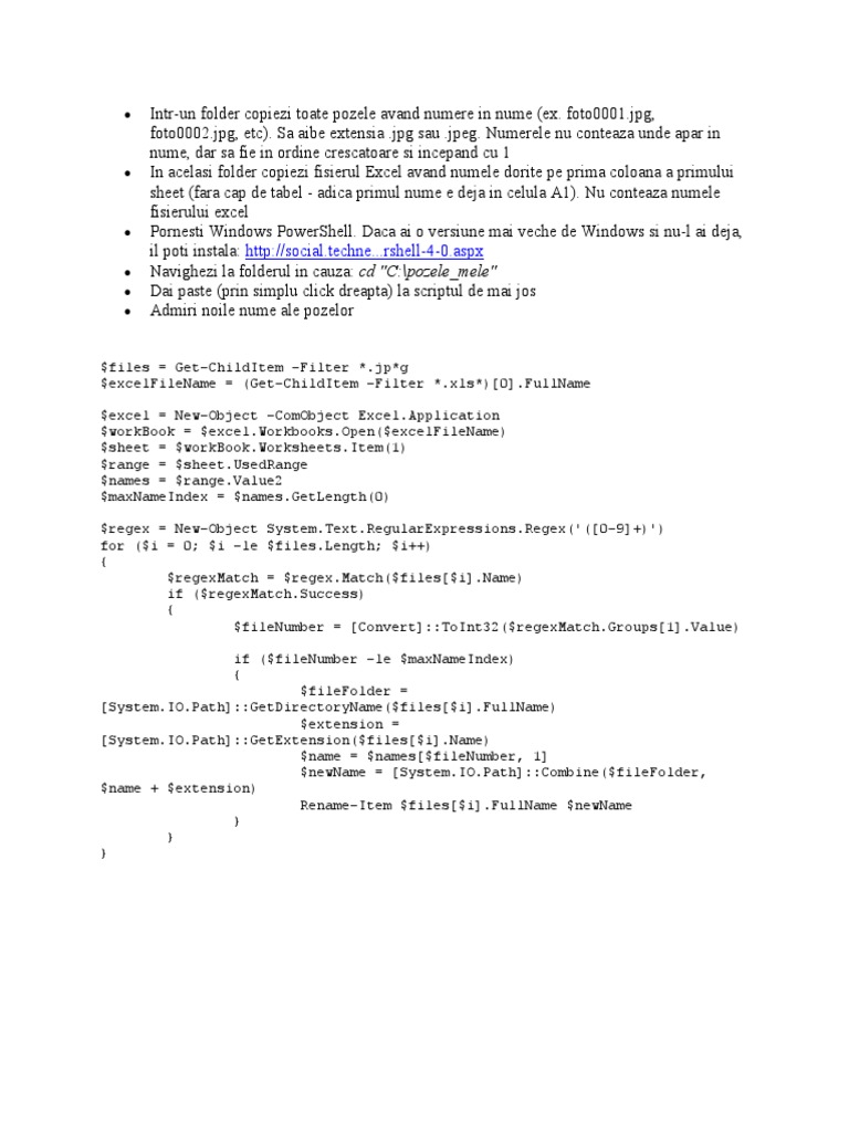 Redenumire Fisiere | PDF