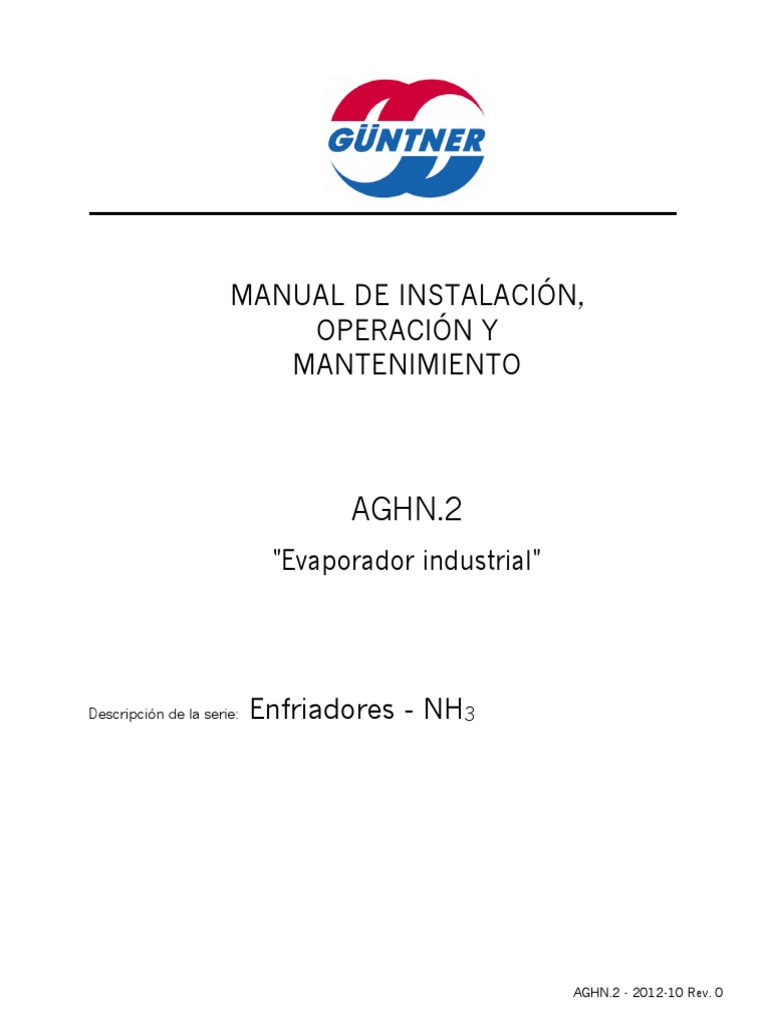 MANUAL DE INSTALACIÓN, OPERACIÓN Y MANTENIMIENTO AGHN.2. - Evaporador ...