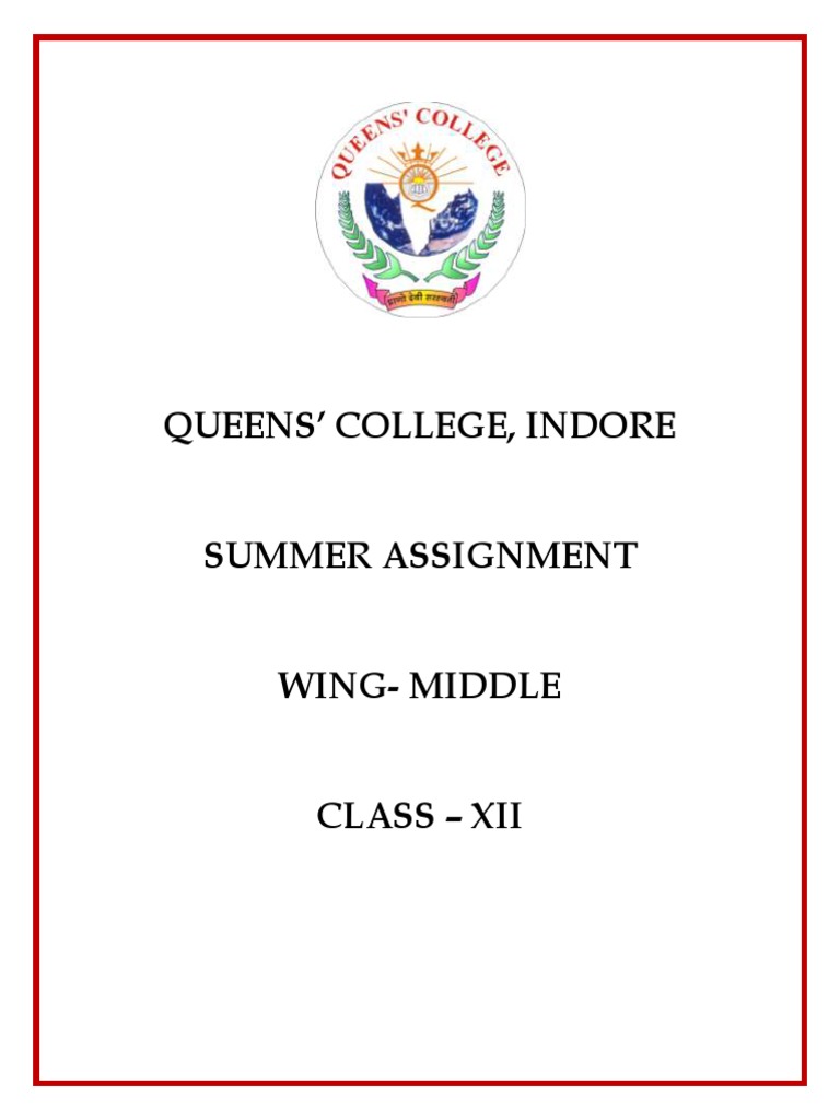 Class Xii Summer Assignment Pdf Chemistry Physical Sciences
