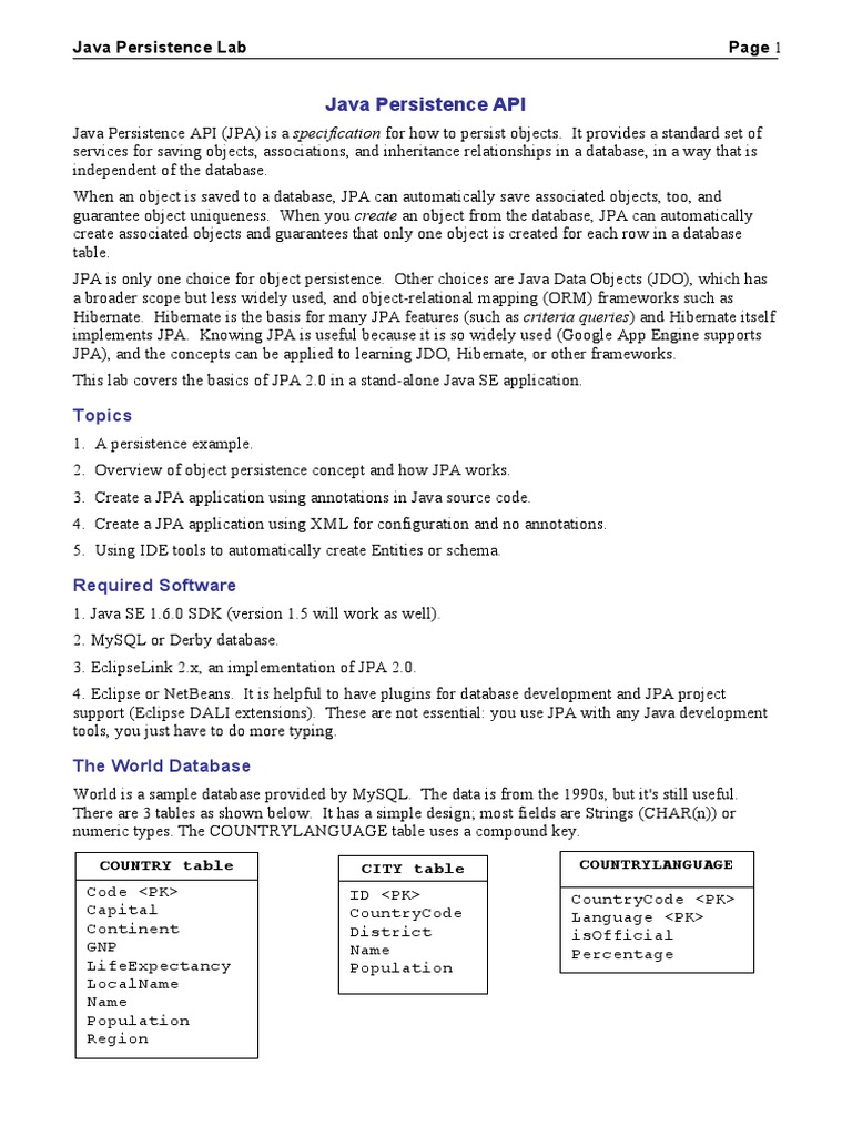 Java Persistence Lab Pdf Method Computer Programming Class Computer Programming
