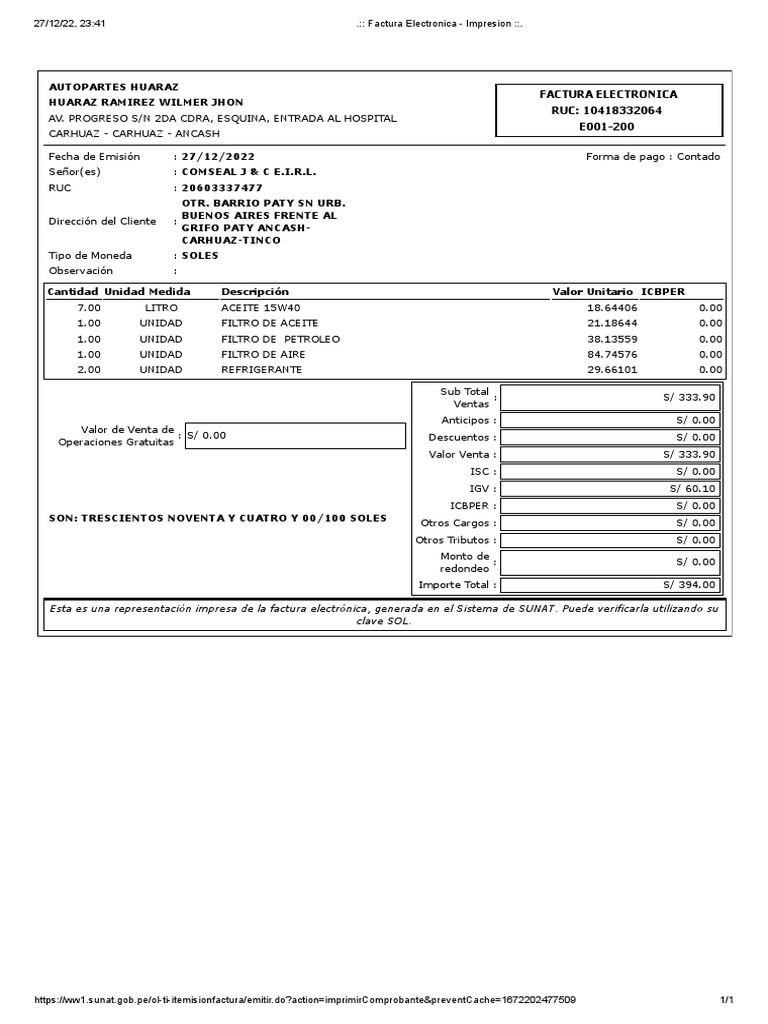 Factura Electronica - 200 | PDF | Pagos | Tecnología financiera