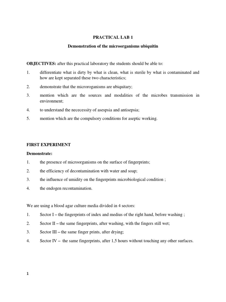 Ubiquity of Microorganisms in Lab Practices | PDF | Growth Medium ...