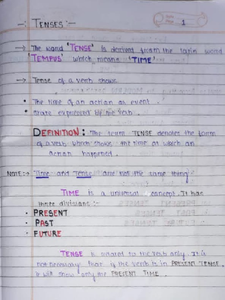 English Tenses Notes | PDF