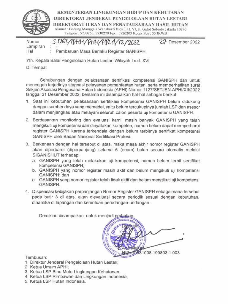 BPHL Seluruh Indonesia Pembaruan Register Ganisph | PDF