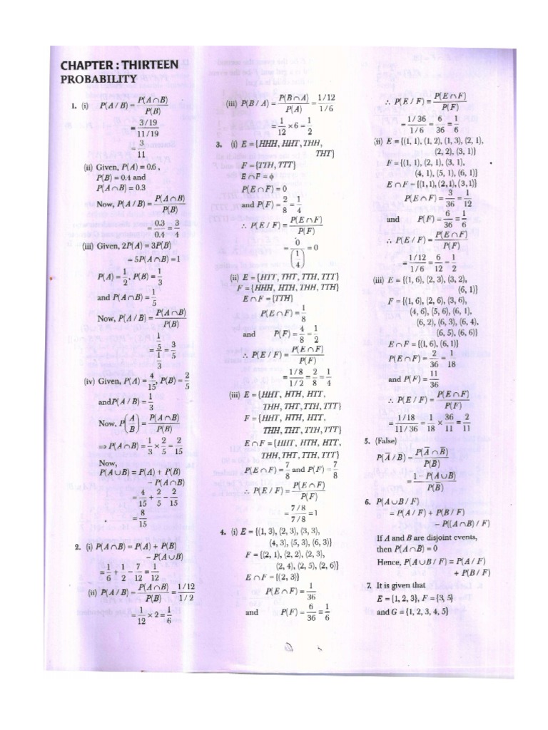 Probability Solution - Xps | PDF