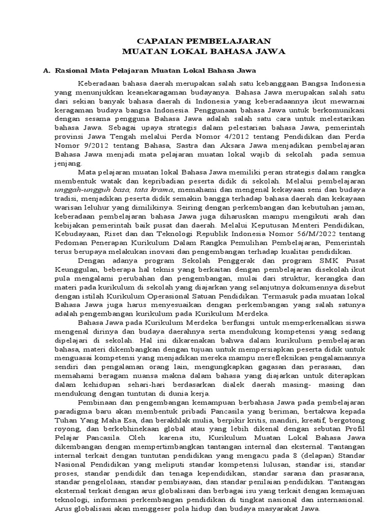 CP Bahasa Jawa | PDF