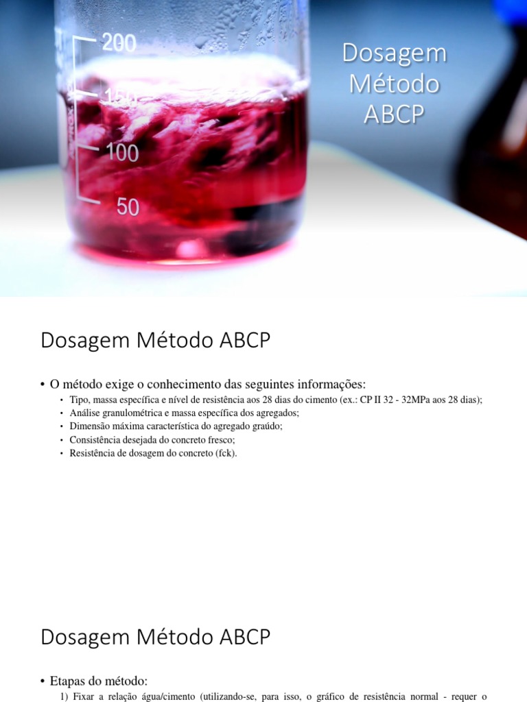 Dosagem Método ABCP | Download grátis PDF | Concreto | Cimento