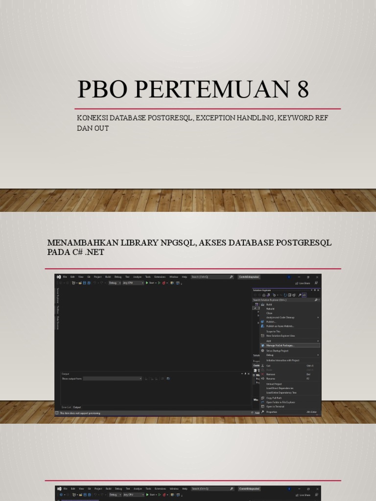 Materi 8 Koneksi Database Berbasis OOP | PDF | Postgre Sql | C Sharp ... Materi 8 Koneksi Database Berbasis OOP | PDF | Postgre Sql | C Sharp ...