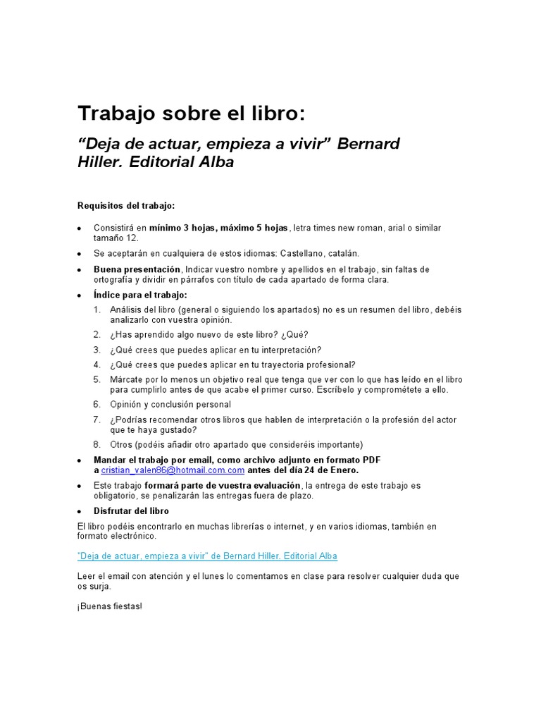 Trabajo Bernard Hiller | PDF | Ficción general