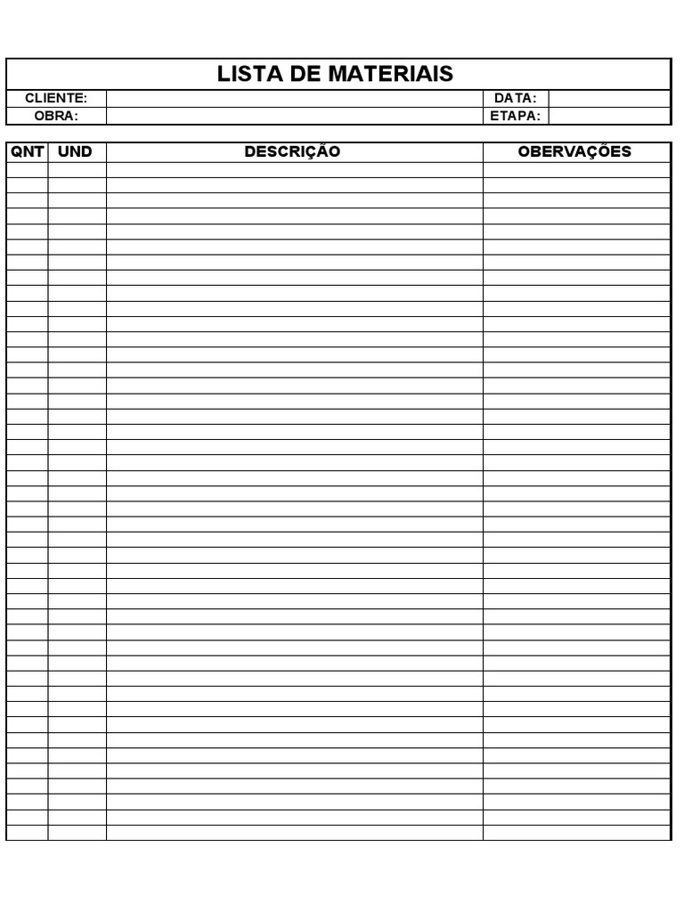 Modelo Lista de Materias | PDF