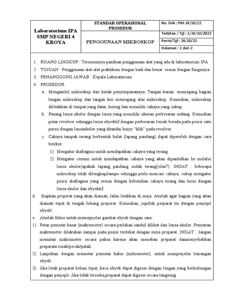 Tgas 2 A.6 SOP Penggunaan Alat | PDF