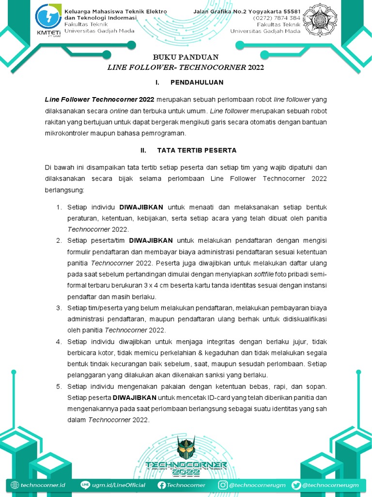 Rulebook Line Follower Technocorner 2022 | PDF