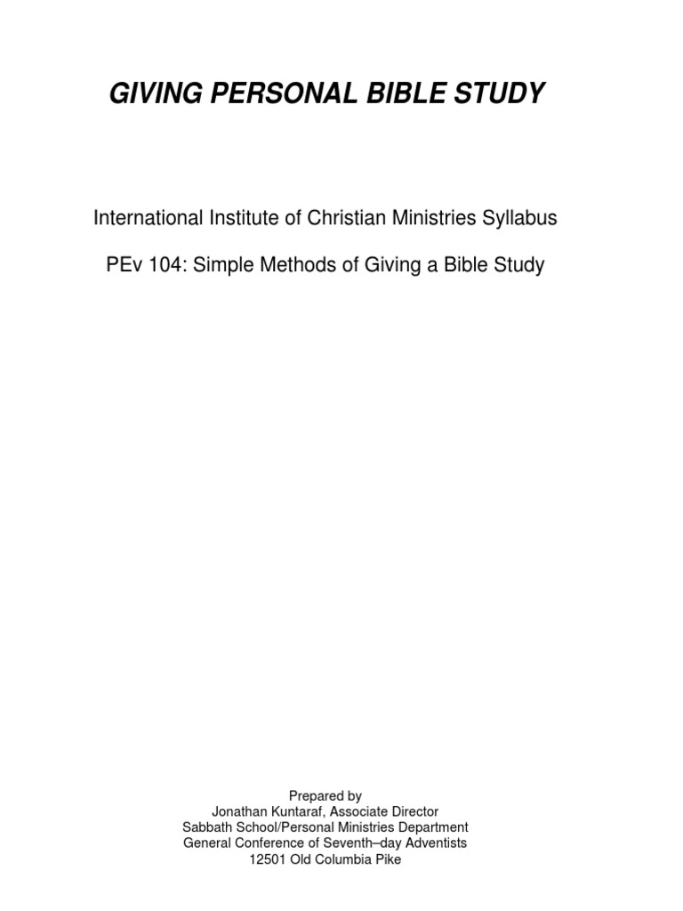 Pev 04 Simple Methods of Giving A Bible Study | PDF | Jesus | Acts Of ...