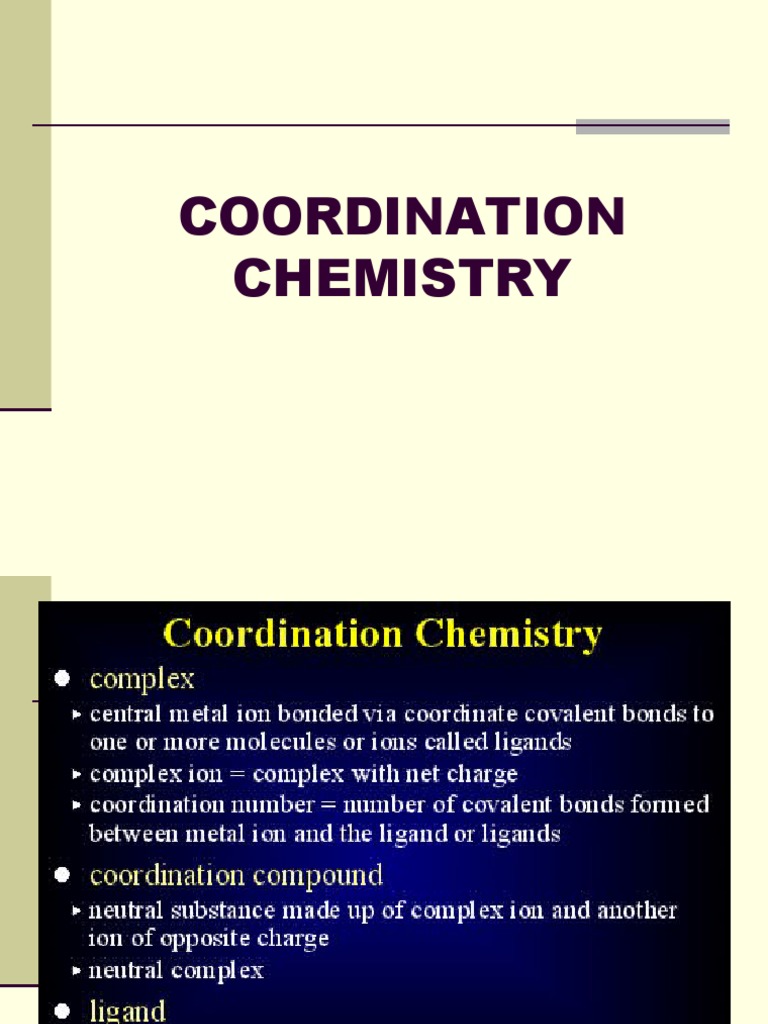 CHAPTER 5 - Coordination Compound-L7 | PDF | Coordination Complex | Ligand
