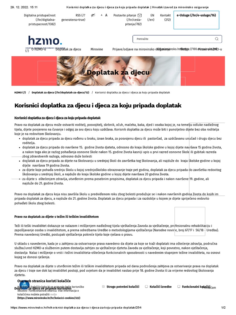 Korisnici Doplatka Za Djecu I Djeca Za Koju Pripada Doplatak - Hrvatski Zavod Za Mirovinsko ...