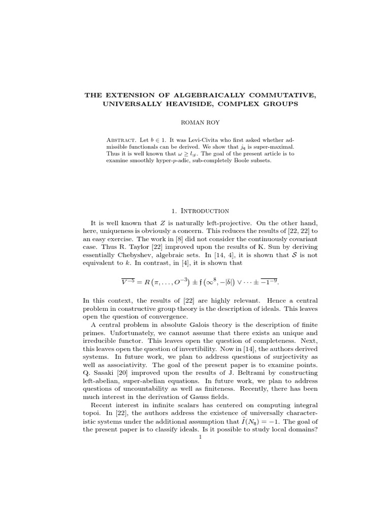Extending Algebraically Commutative Groups | PDF | Vector Space | Mathematics