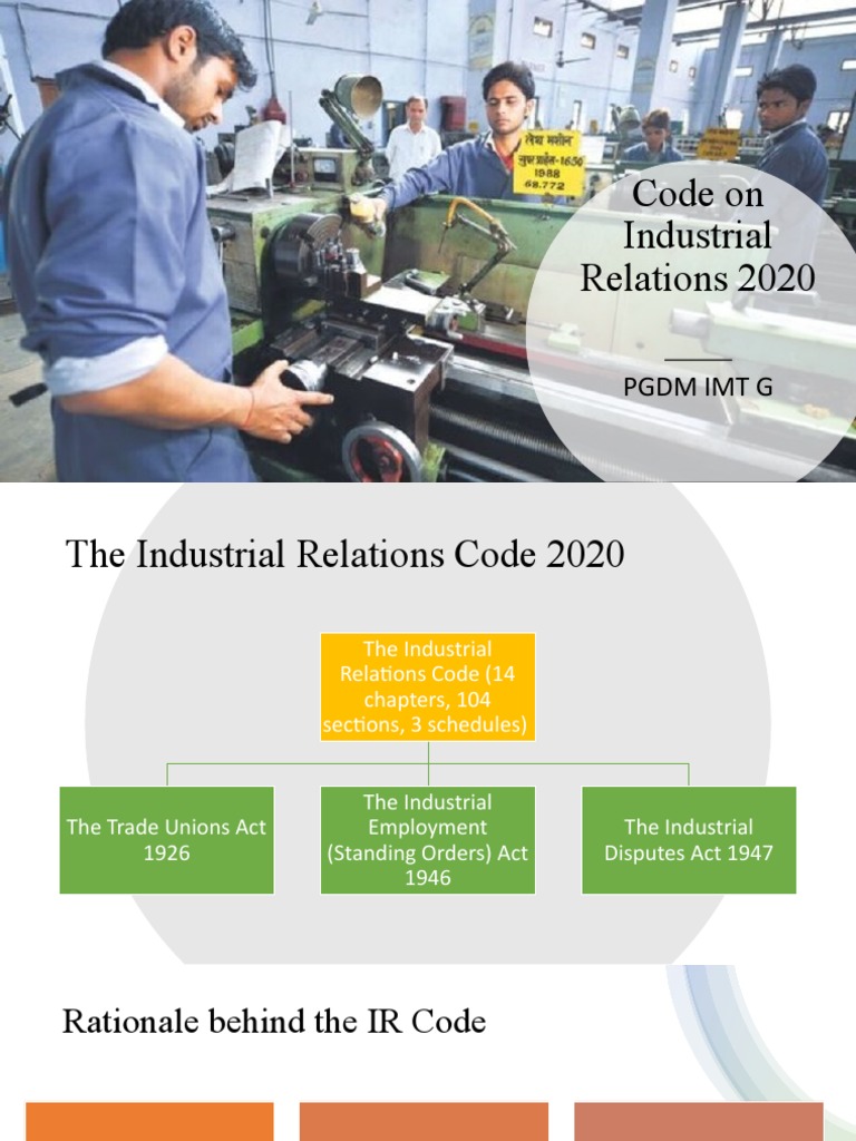 Code On Industrial Relations 2020 | PDF | Employment | Strike Action