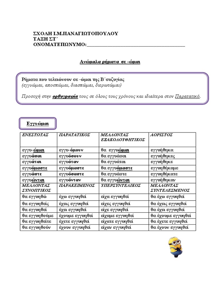 3. ΑΝΩΜΑΛΑ ΡΗΜΑΤΑ (ΣΕ -ΩΜΑΙ) | PDF