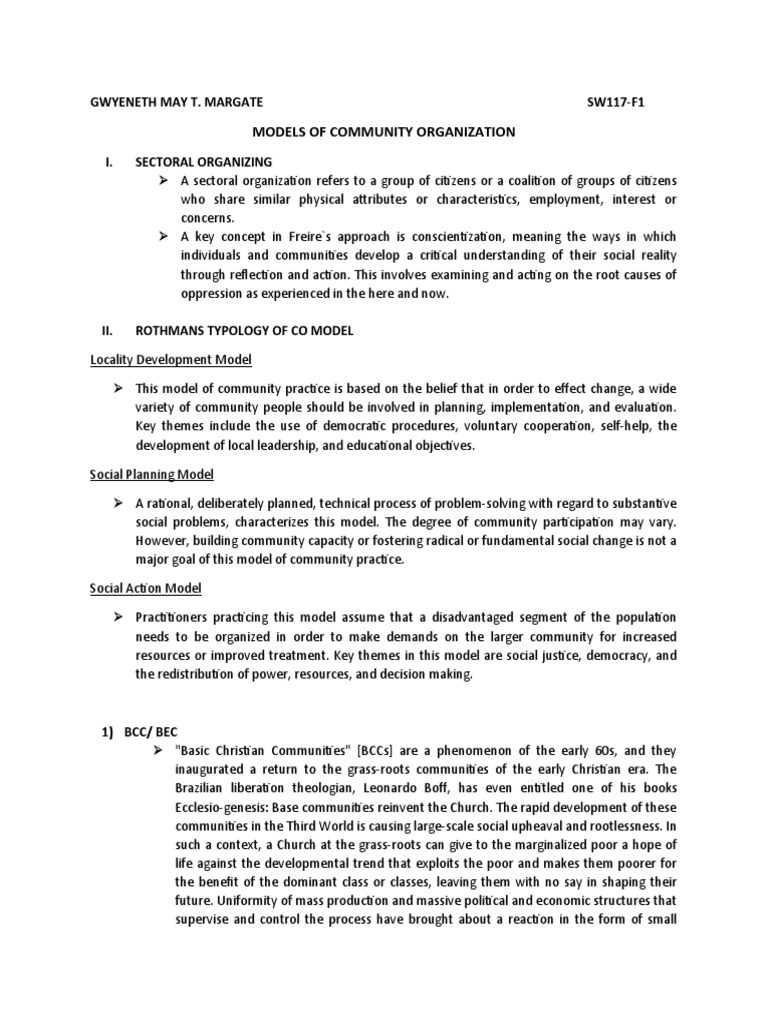 Community Organization Models Overview | PDF | Gender | Gender Studies