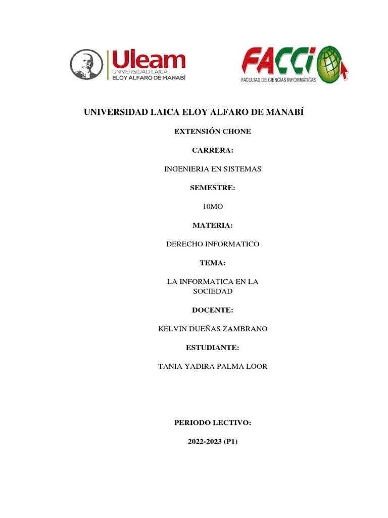 La Informatica en La Sociedad Ensayo | PDF | Informática | Sociedad