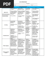 Student Interview Rubric | PDF | Job Interview | Cognition