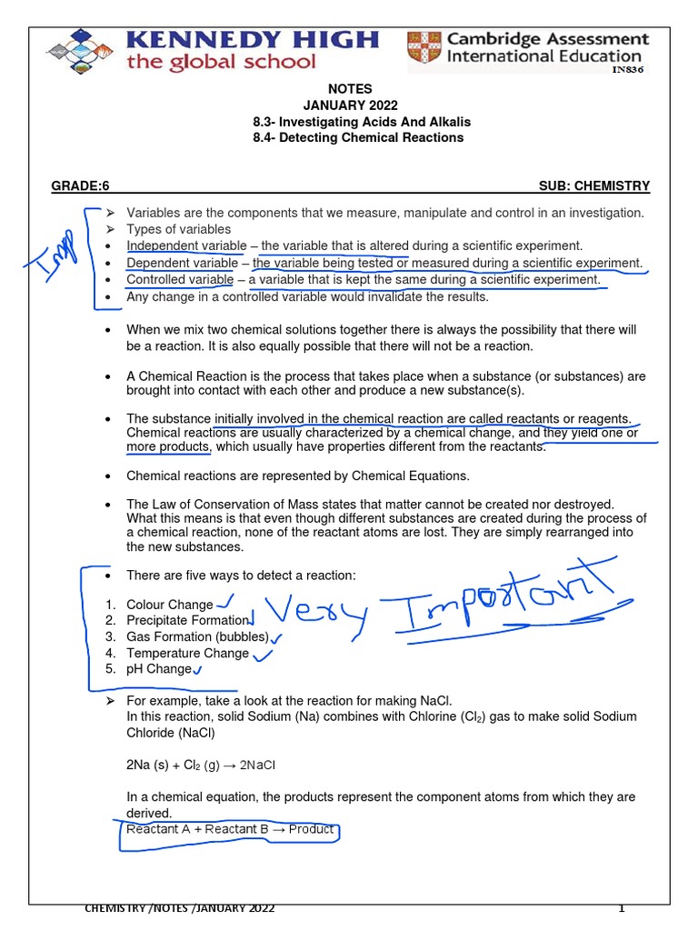 The Edited Chem of Chapter 8 PART - 2 | PDF | Chemical Reactions ...