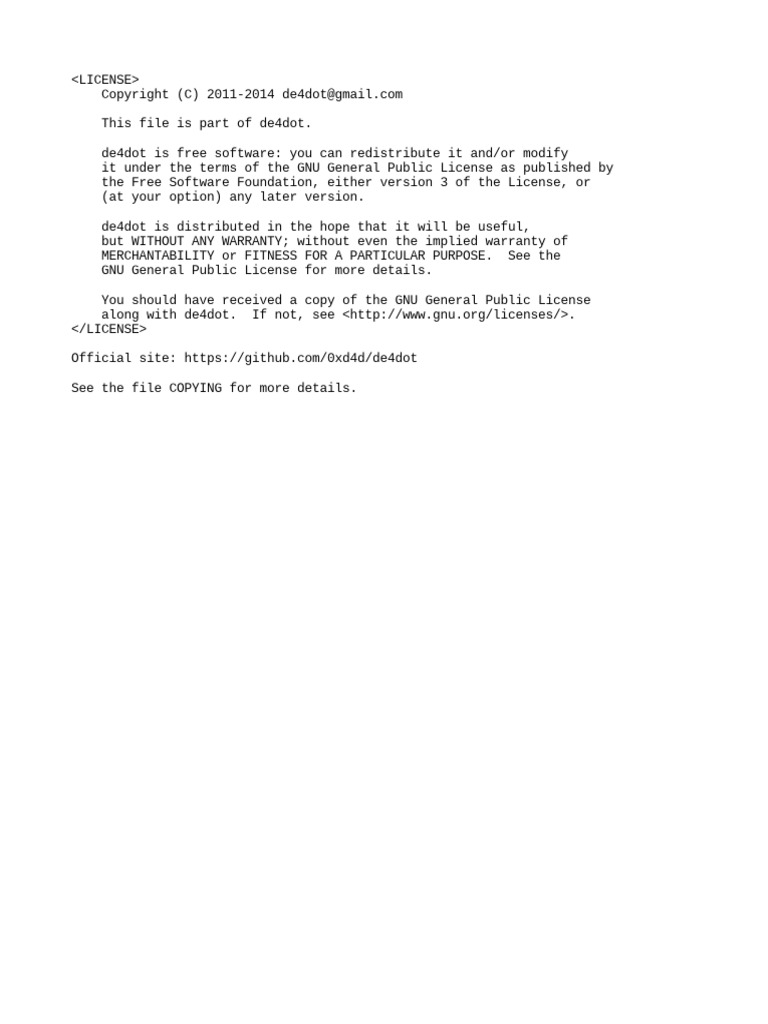 de4dot License Information | PDF